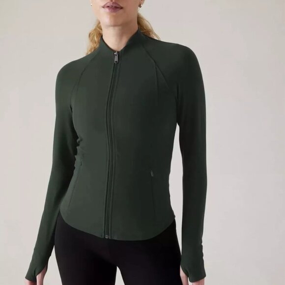 Athleta | Jackets & Coats | Athleta Salutation Jacket Jungle Green ...